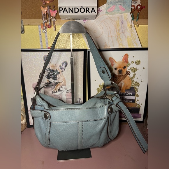 Fossil | Bags | Fossil Light Blue Leather Shoulder Bag | Poshmark